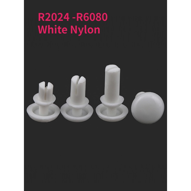 R2024 -R6080 White Nylon Rivets Push-type Plastic Rivets R Type Rivets ...