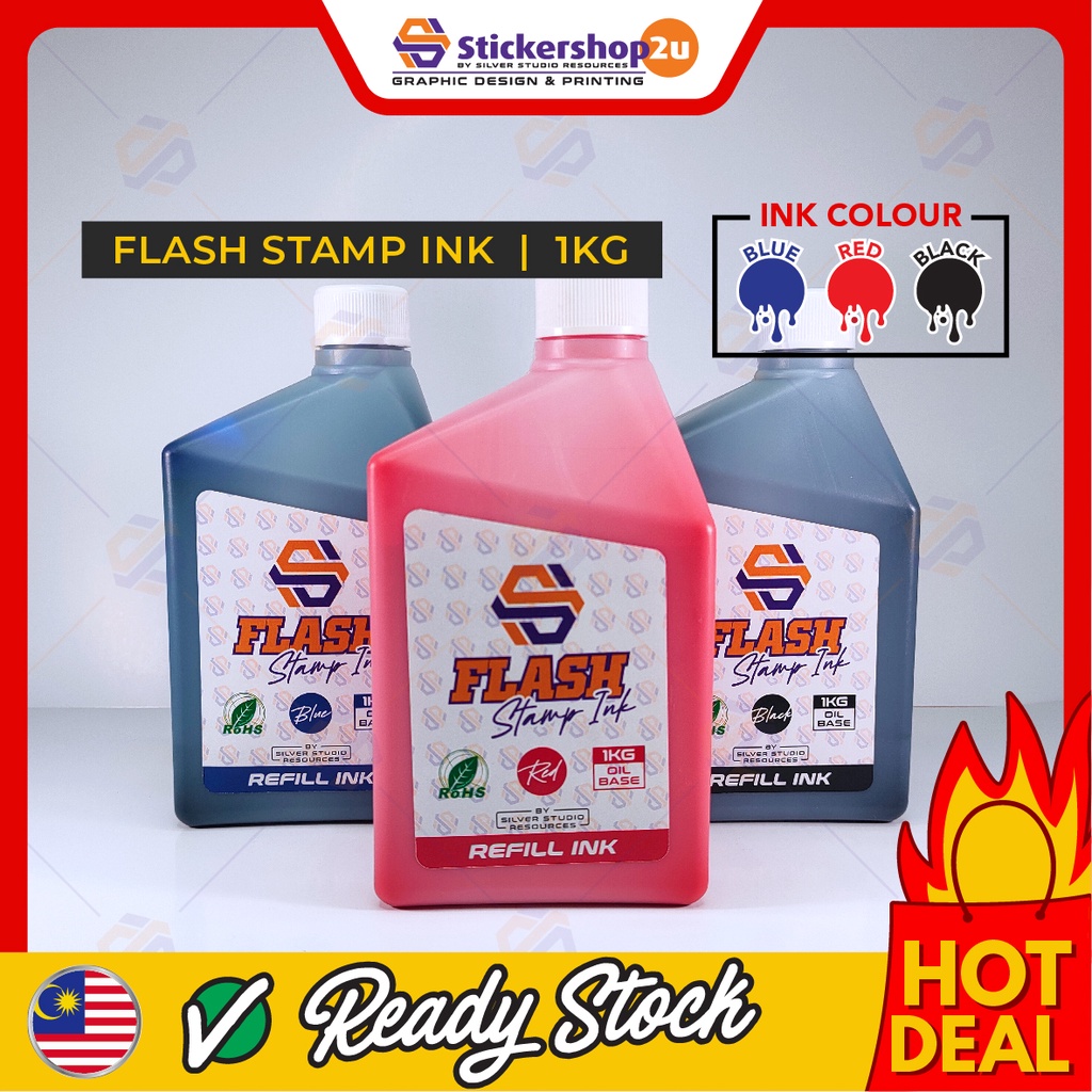 Flash Stamp Ink / Refill Pre-inked Stamp 1kg/1000ml Oil Base | Shopee Malaysia