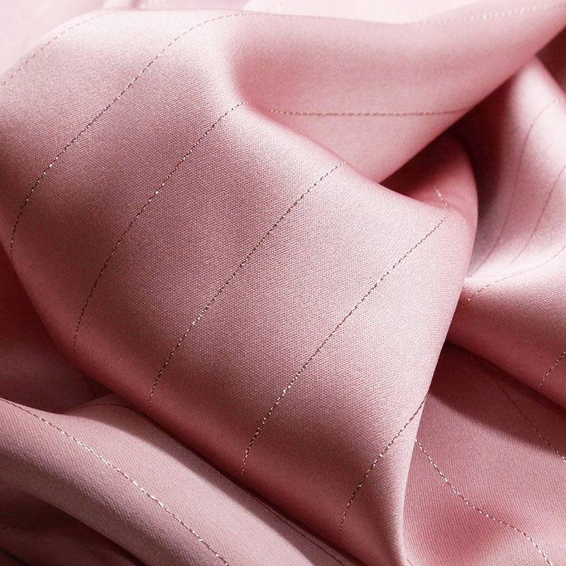 Shiny Silk Acetate Premium Silky Stripe Metallic Thread Fabric/Kain ...