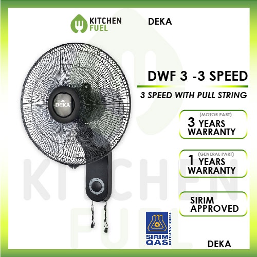 KF _ SIRIM DEKA Fan DWF3 Wall Fans 3 Blades Speed AC Motor Remote ...
