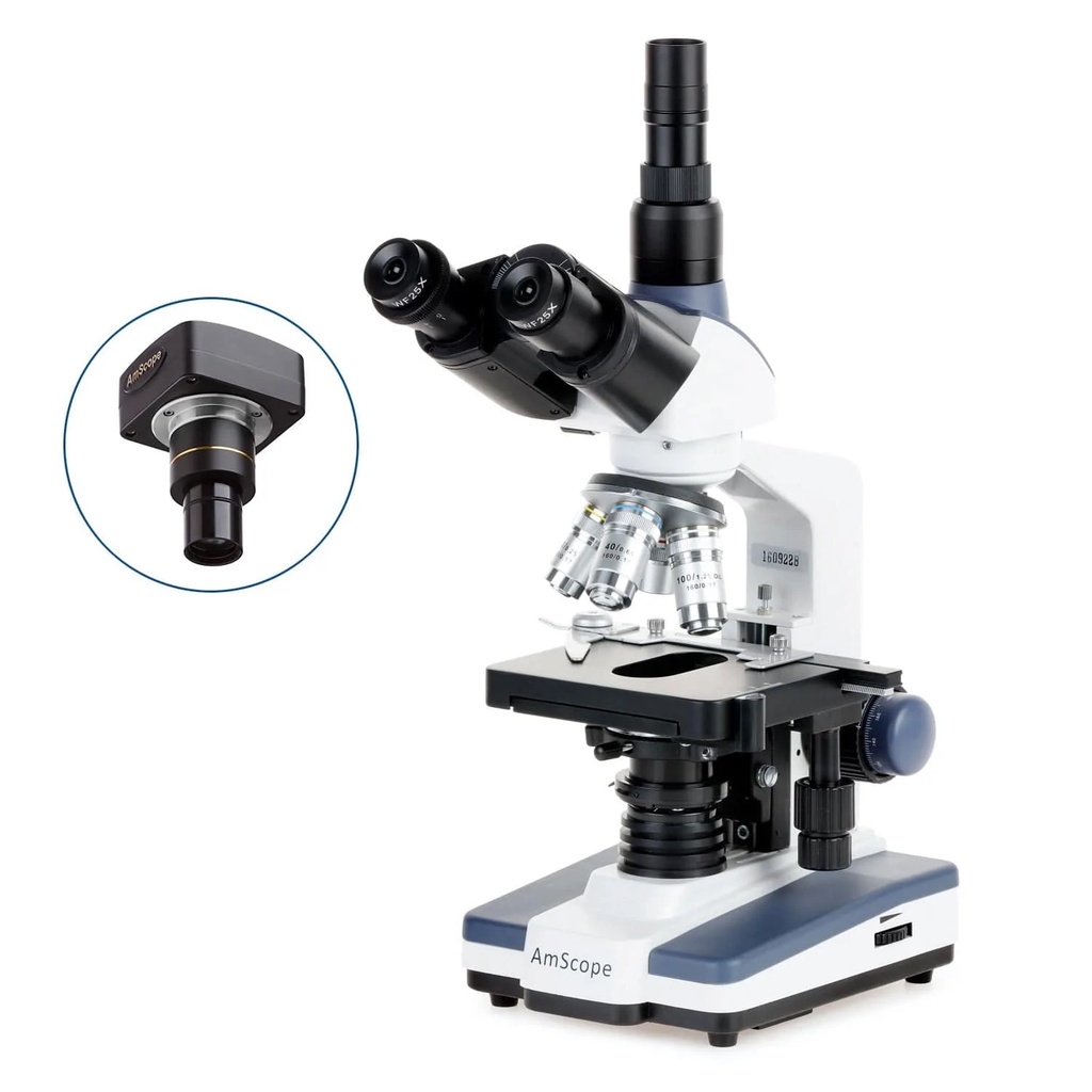 AmScope 40X-2000X Trinocular LED Compound Microscope w/ Siedentopf Head ...