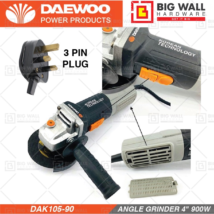 DAEWOO Angle Grinder DAK105-90 (900W/4 inch) Electric Grinder Machine ...