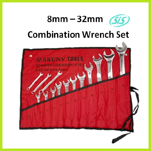 [CR-V Chromium-Vanadium] 14pcs Combination Spanner Set/Combination ...