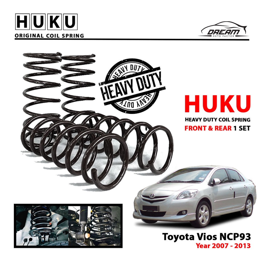 Toyota Vios NCP93 HUKU Heavy Duty Coil Spring Front And Rear Set ...