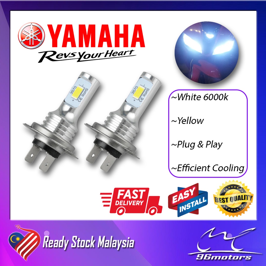 Yamaha Motorcycle Headlight Led Bulb For Yamaha White 6000k H7 R15 R25 R6 R1 96motors | Shopee ...