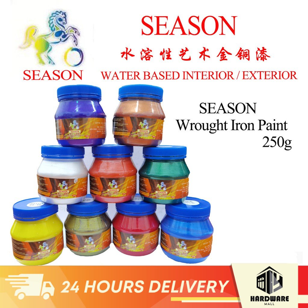 250g SEASON GOLD Paint Metallic Water Based Metalic Wrought Iron Metal ...