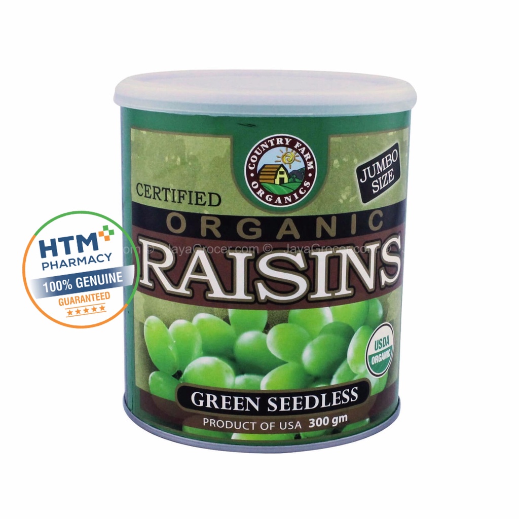 Country Farm Certified Organic Raisin Green Seedless 300G | Shopee Malaysia