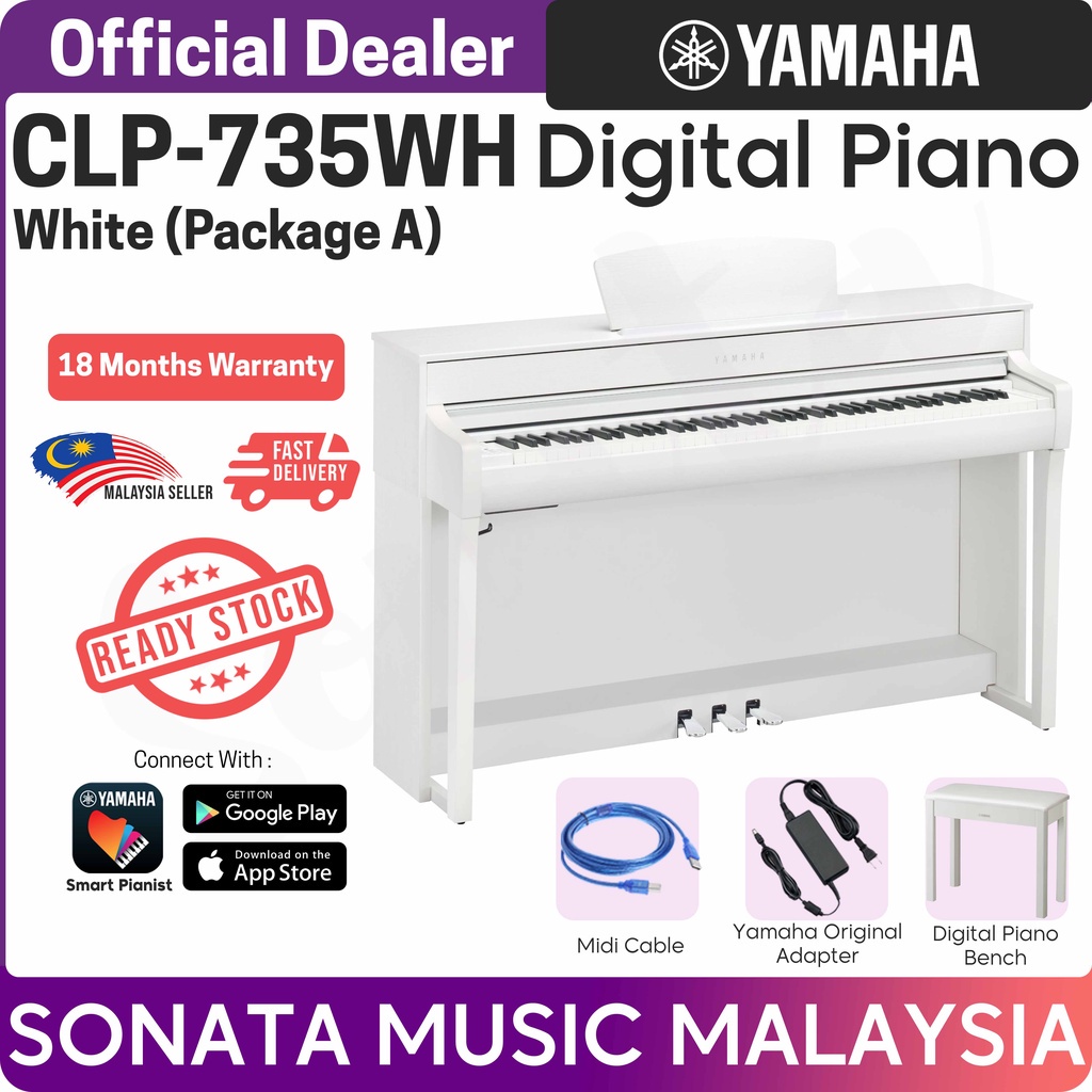 Yamaha CLP735WH White Clavinova Digital Piano New Unit Package A ...
