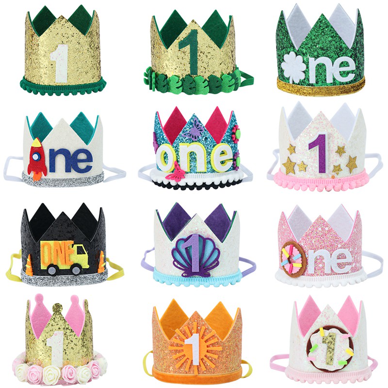Number 1 2 3 happy Birthday Crown Headband Hat Kids 1st 2nd 3rd ...