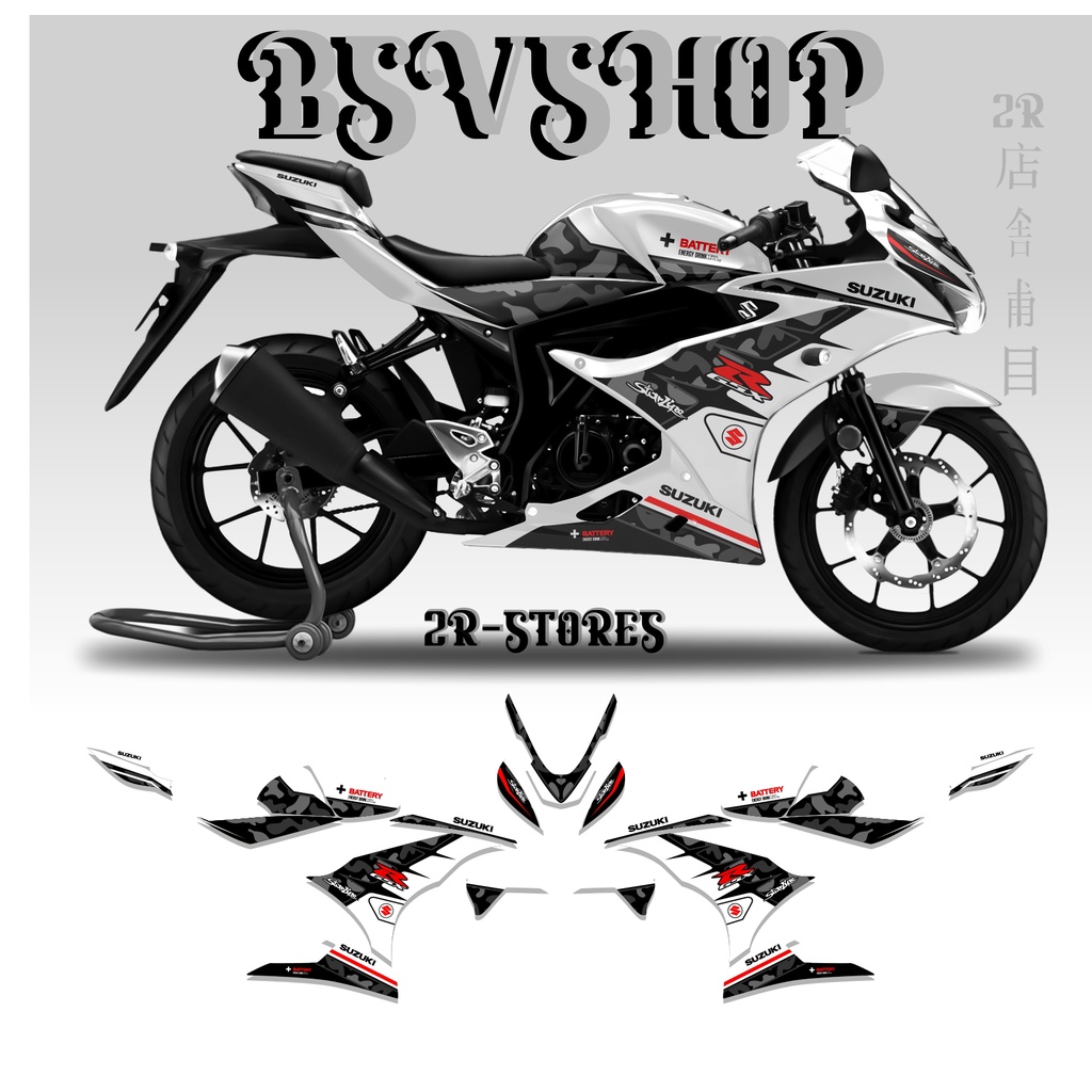 Suzuki GSX R 150 MOTORCYCLE STICKER SEMI FULL STICKER STRIPING GSX R ...