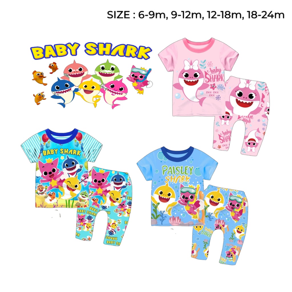 Baby Shark Pyjamas Budak Baju Tidur (1) | Shopee Malaysia