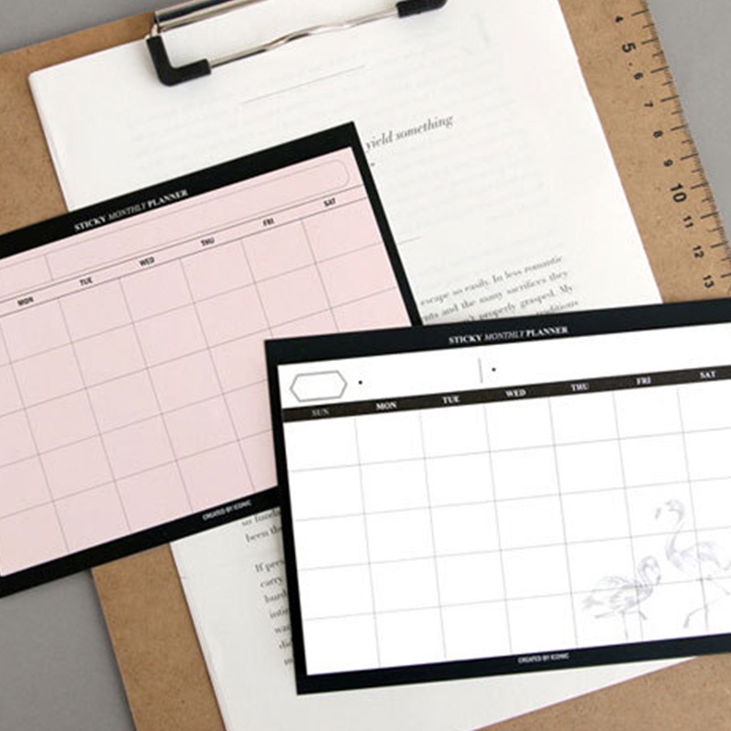 30 Sheets Simple Weekly Schedule Book School Office Tearable Monthly ...
