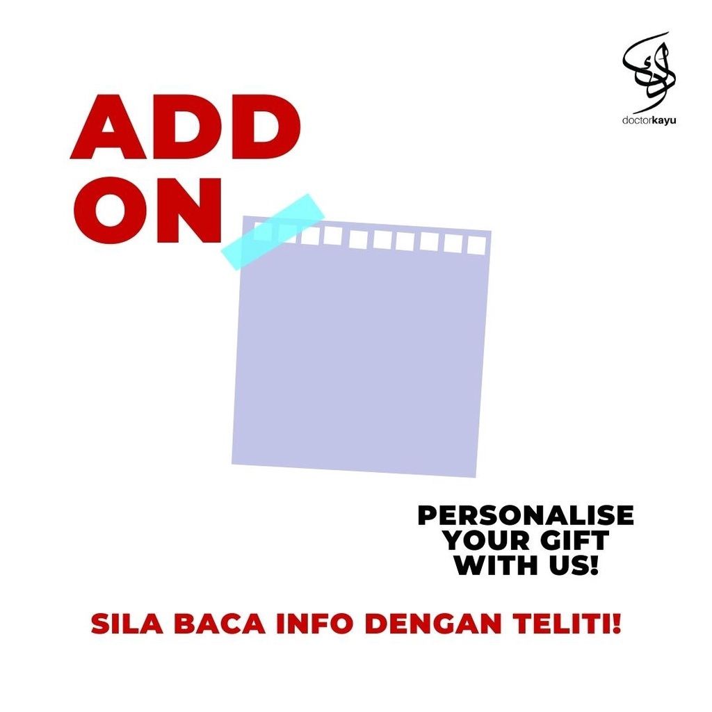 Add On Personalised Sticker Note, Logo, Extra Wording [Made In Malaysia ...