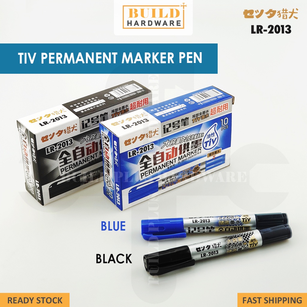 TIV Permanent Marker Pen (Black/Blue) LR-2013 Pen Penanda 油性记号笔 ...