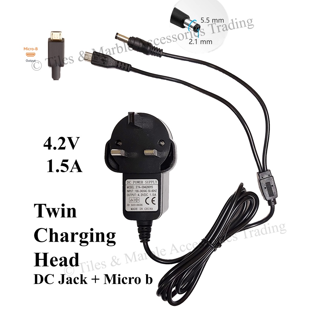 Twin Head Dual Head Line Laser Charger DC 4.2V 1.5A Charger Lithium ...
