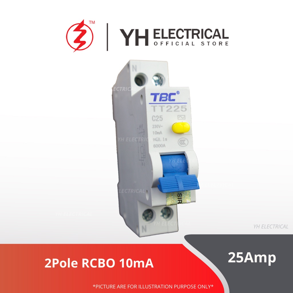 TBC 25A 2POLE 10MA RCBO (SIRIM APPROVED) | Shopee Malaysia