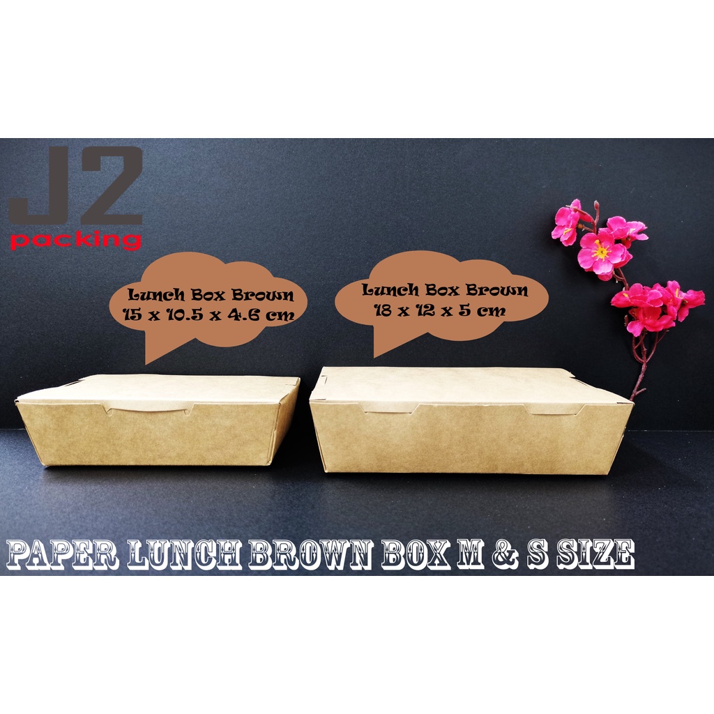 Disposable Brown Paper Lunch Box Tapao / M / L / Take Away Food ...