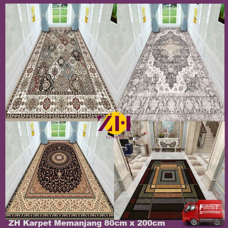 ZH Karpet Velvet Runner Laluan Karpet Memanjang untuk laluan 80CM X ...