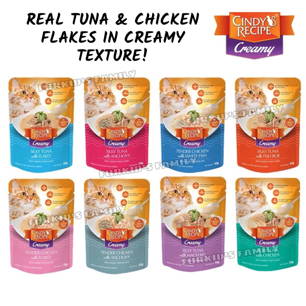 Cindy's Recipe Creamy Pouch Cat/Kitten Wet Food For Cats 50g | Shopee Malaysia