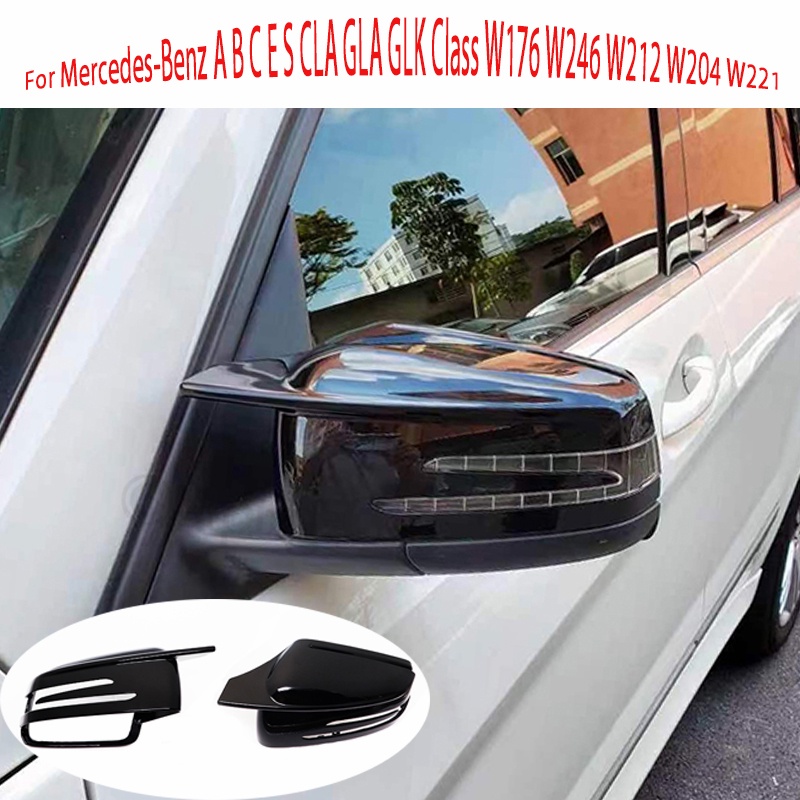 Black Side Mirror Cover Caps For Merceded-Benz C Class W204 2008-2013 ...