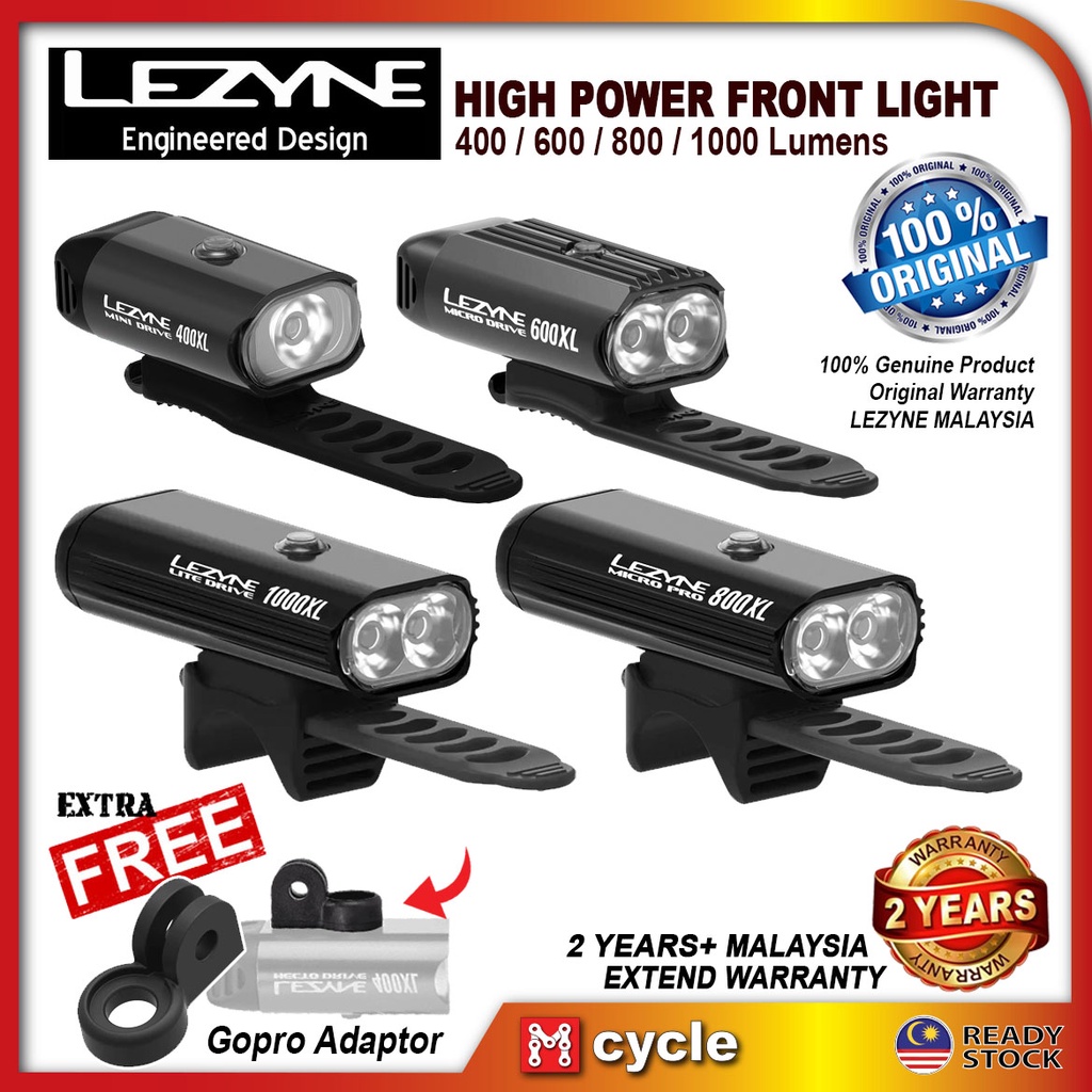 LEZYNE High Power LED Front Light Micro Drive Mini Drive 400XL 600XL ...