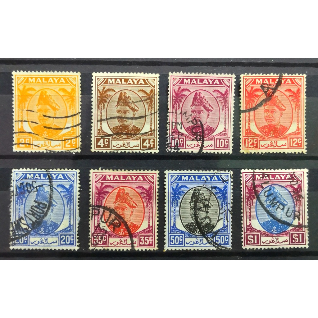 [STM 125] Malaya 1949 Selangor definitive series (used) stamp/setem ...