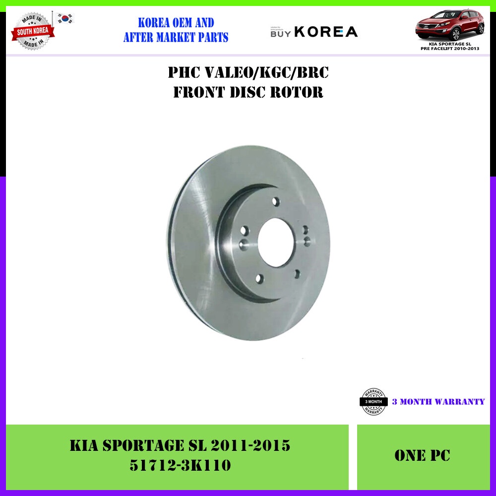 Kia Sportage SL 2011-2015 Engine Front Korea Aftermarket Disc Rotor 1pc ...