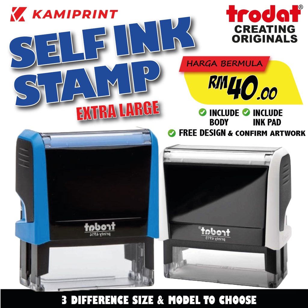 [BIG SIZE] COP MURAH / COP TRODAT ORIGINAL / SELF INK STAMP / RUBBER STAMP / COMPANY STAMP [FREE ...