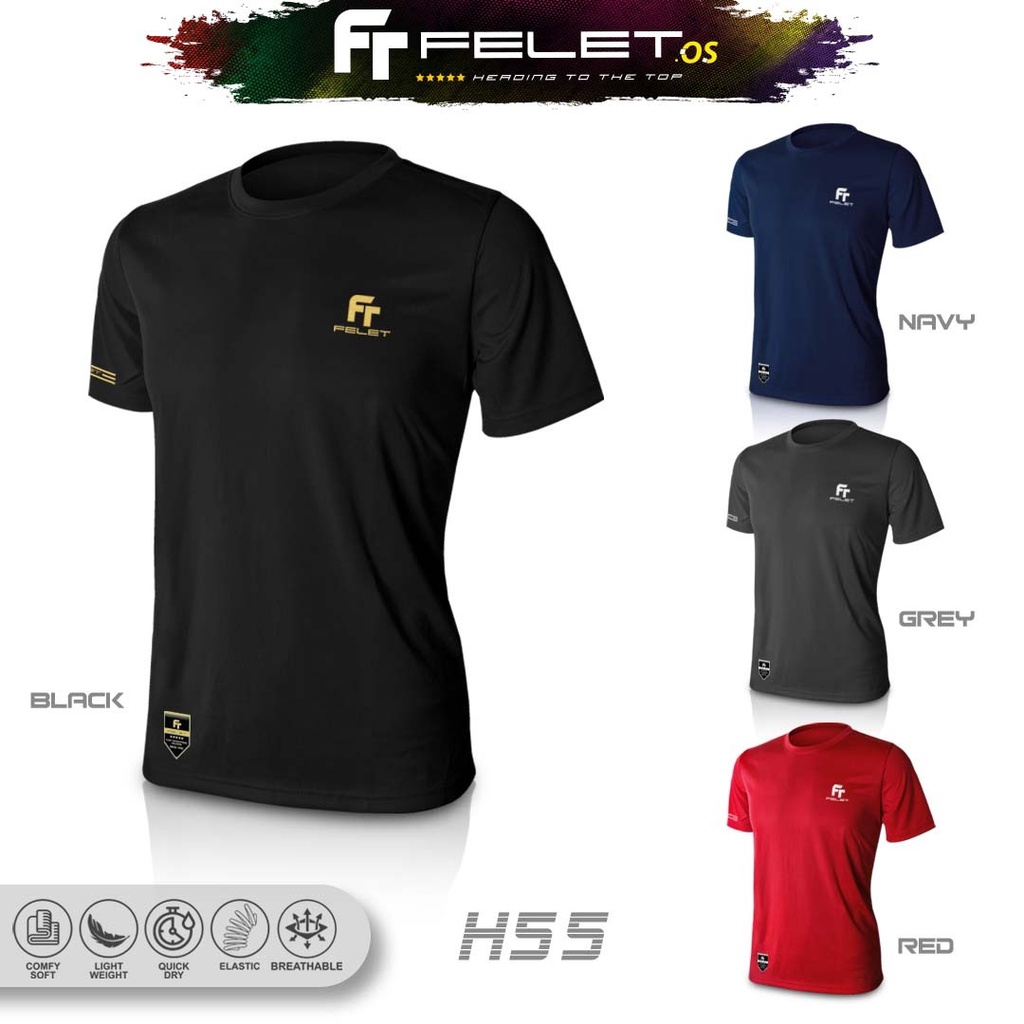 FELET H-55 Unisex Plain Badminton Shirt | Shopee Malaysia