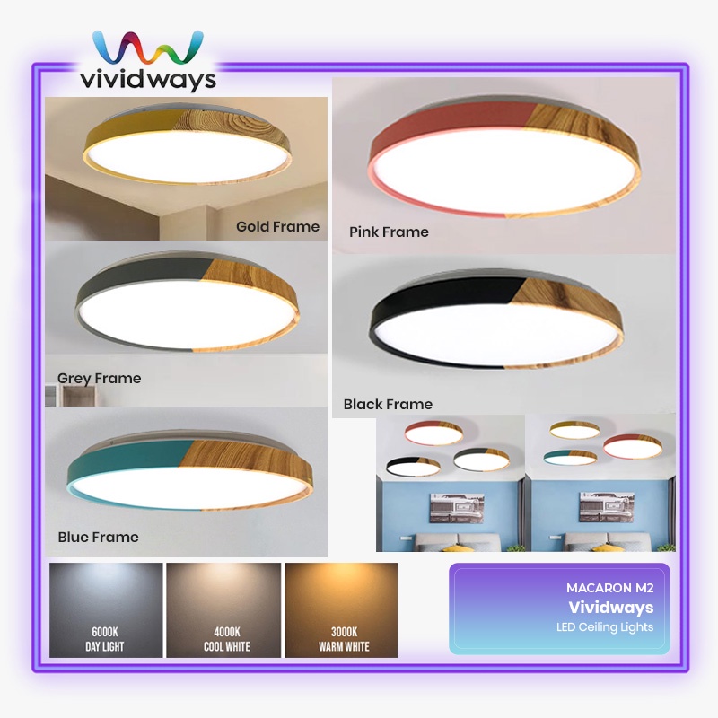 K2 VIVIDWAYS LED CEILING LAMP/CEILING LIGHT MACARON M2 58W 3 COLORS ...