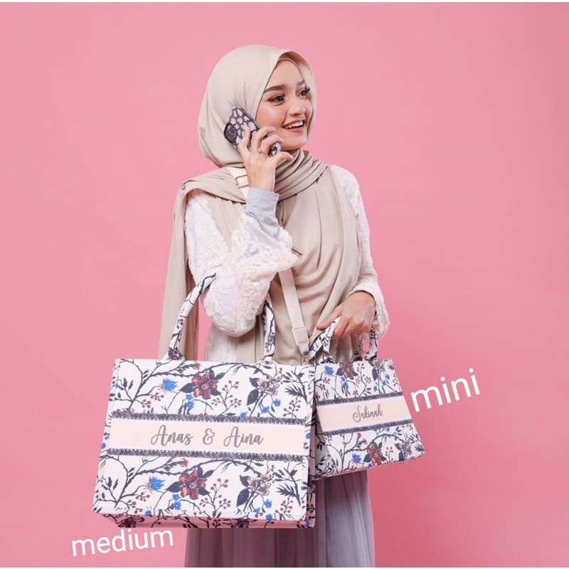 Mini & Medium Canvas Sling Bag Small Women Tote Bag Jute Bag Murah ...