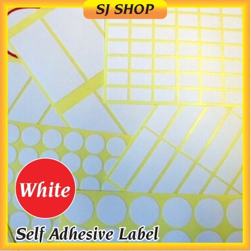 Self Adhesive White Labels Sticker | Squre Retangle | Penanda Buku | A5 ...