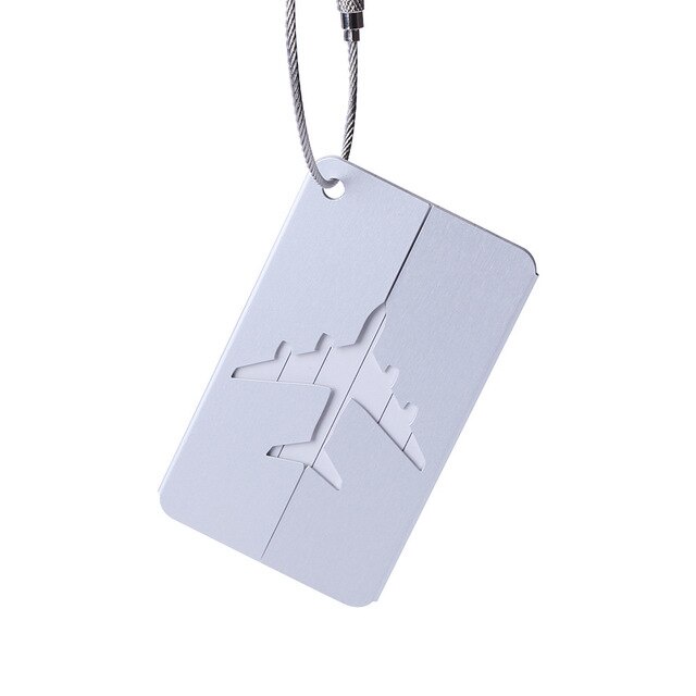 DM Metal Luggage Tags Baggage Suitcases Travel Labels Plane Shape With ...