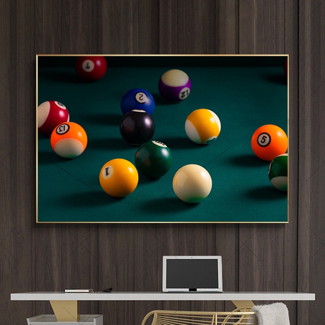Frameless Vintage Billiards Wall Pictures Snooker Canvas Painting Wall ...
