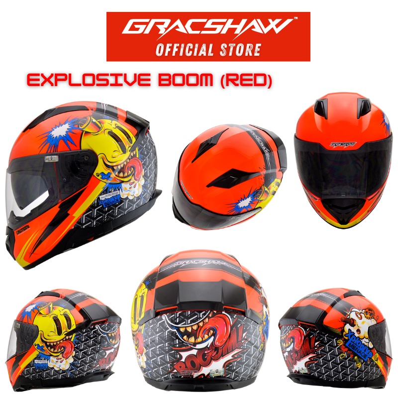 Gracshaw Full Face Helmet Grandio G9200 Build in Photochromic Visor ...