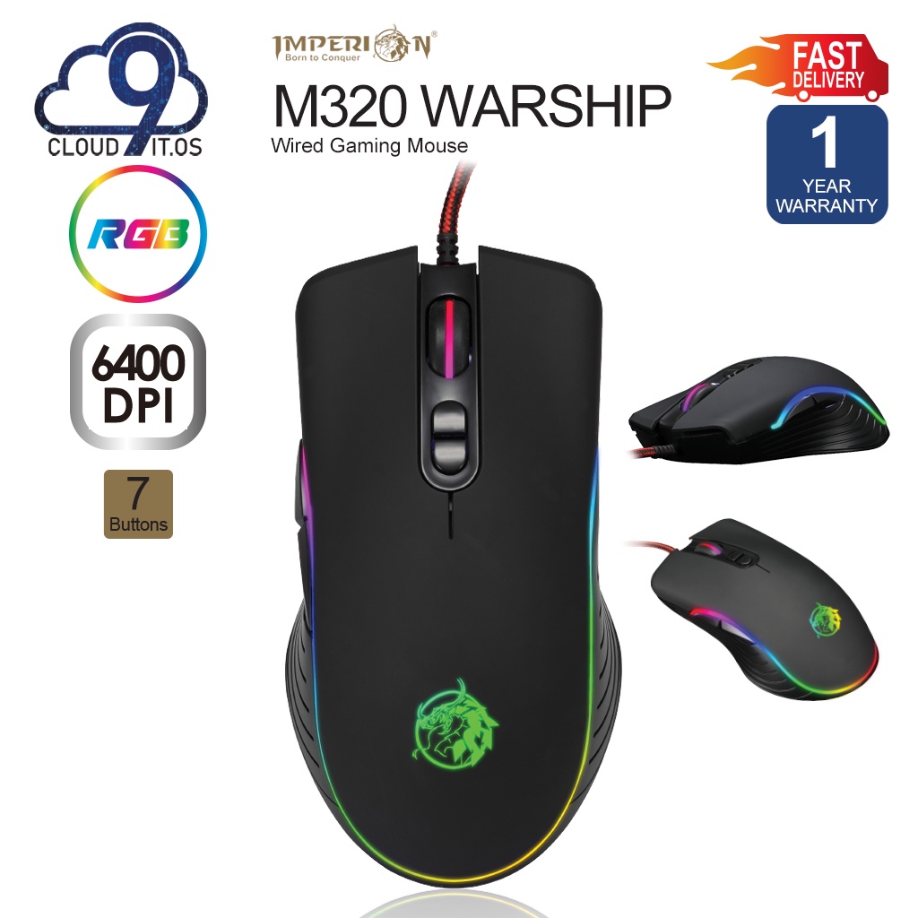 Imperion M320 Warship RGB Gaming Mouse (6400DPI) | Shopee Malaysia