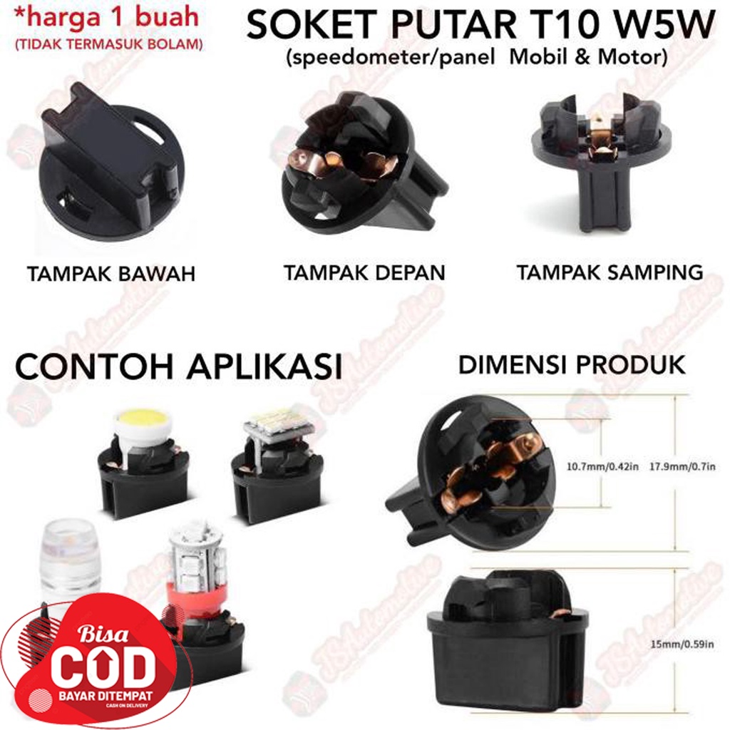 28modified - T10 Socket Light Fitting Twist Lock Universal Car ...