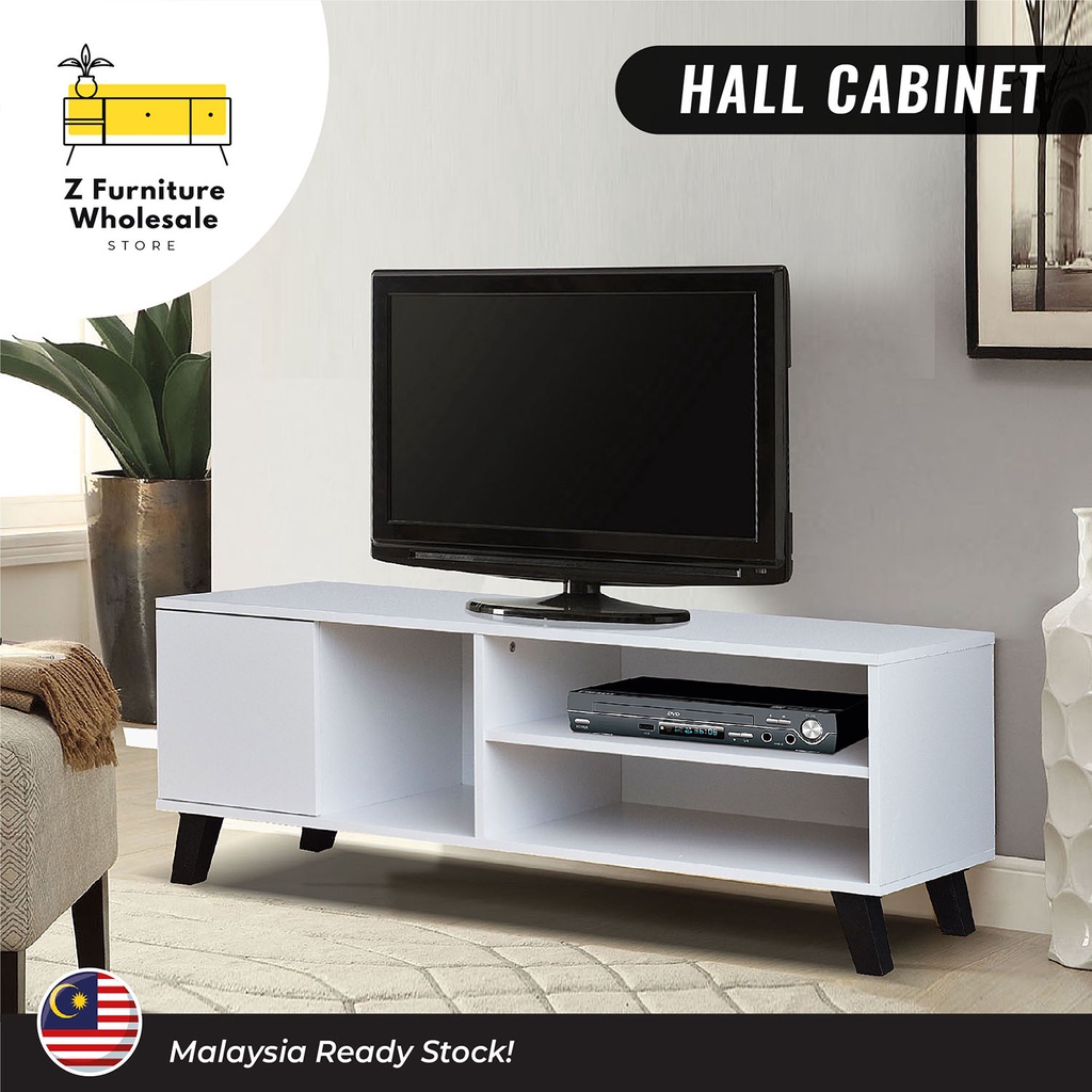 4FT Modern TV Console TV Cabinet Open Compartment Minimalist TV Stand (4 Feet) 120 X 39.5 X 44 ...