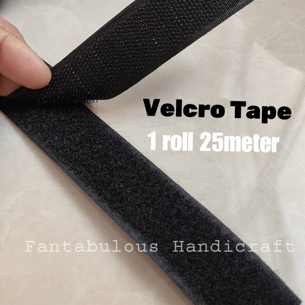 VELCRO TAPE 25meter/roll Velcro Tape Magic Tape Hook & Loop pitar Lekat ...