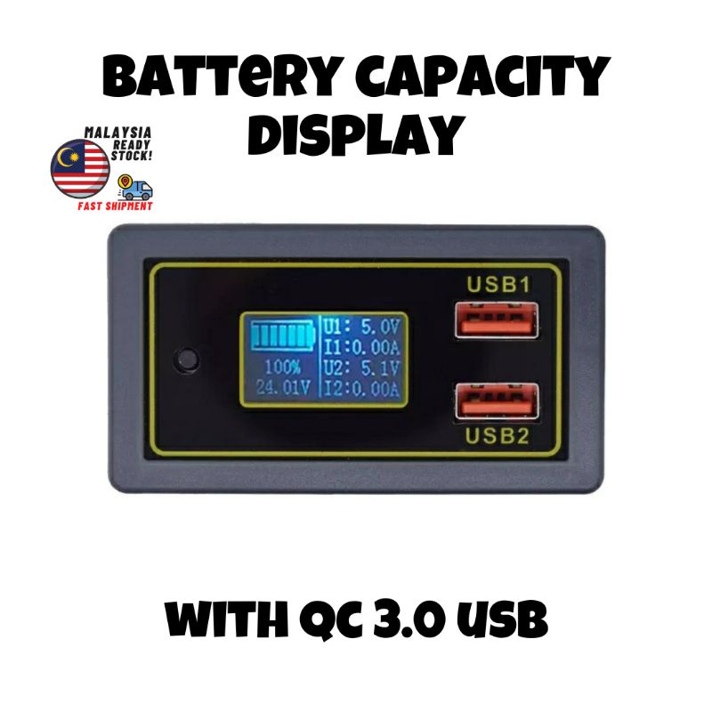 🇲🇾 READY STOK 🇲🇾 12v 24v Battery Capacity Voltage Meter Display ...