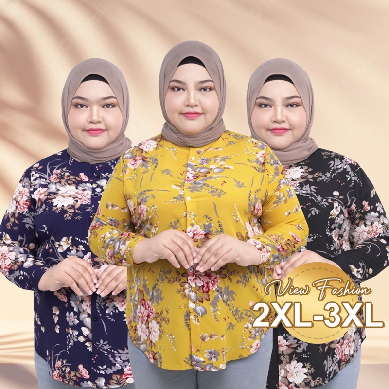 [VIEW] XL 2XL-3XL PLUS SIZE ADIRA MUSLIMAH BLOUSE 8089 | Shopee Malaysia