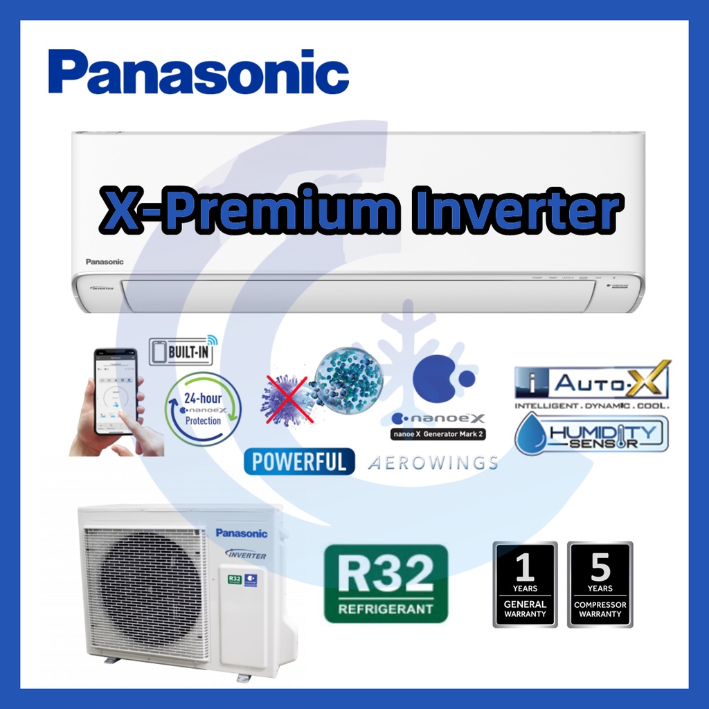 PANASONIC 1.0HP X-Premium Inverter R32 Series Air Conditioner CS-XU10XKH-1 CS-XU13XKH-1 Nanoe X ...