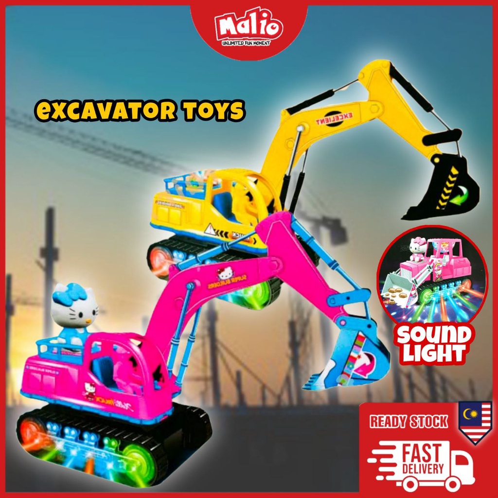 Hello Kitty Super Engineering Excavator / Truck Excavator Building Good ...