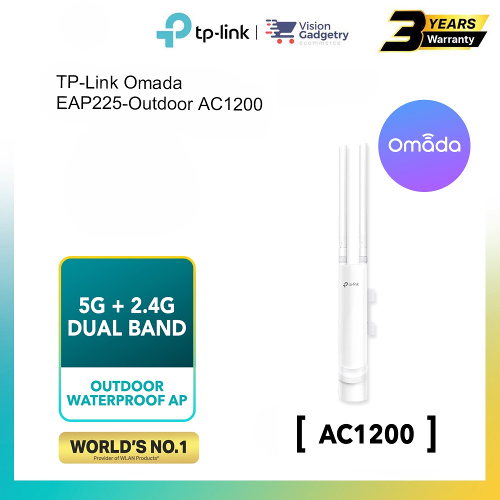 TP-Link Omada EAP225-Outdoor AC1200 Wireless MU-MIMO Gigabit Access ...