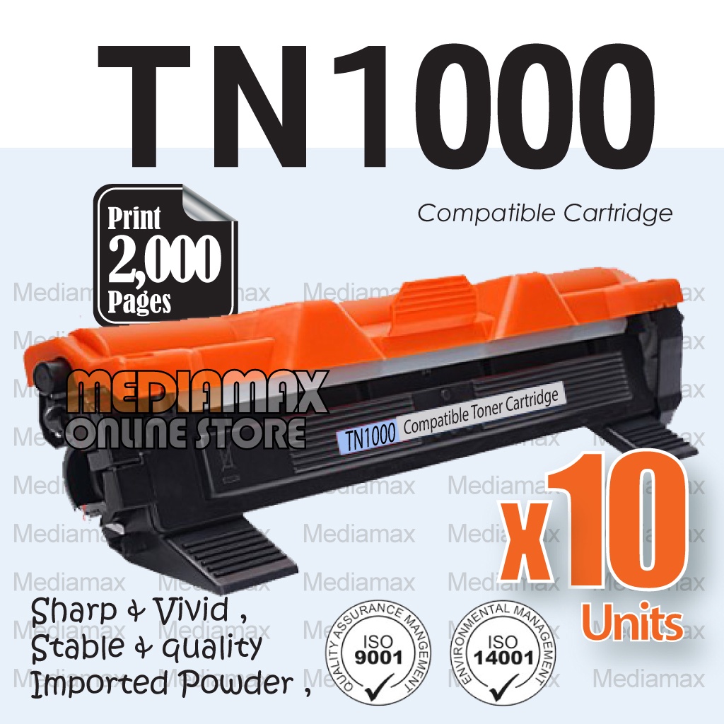 10x Compatible BRO TN1000 TN 1000 HL1110 HL1112 HL1112A DCP 1510 1512 ...