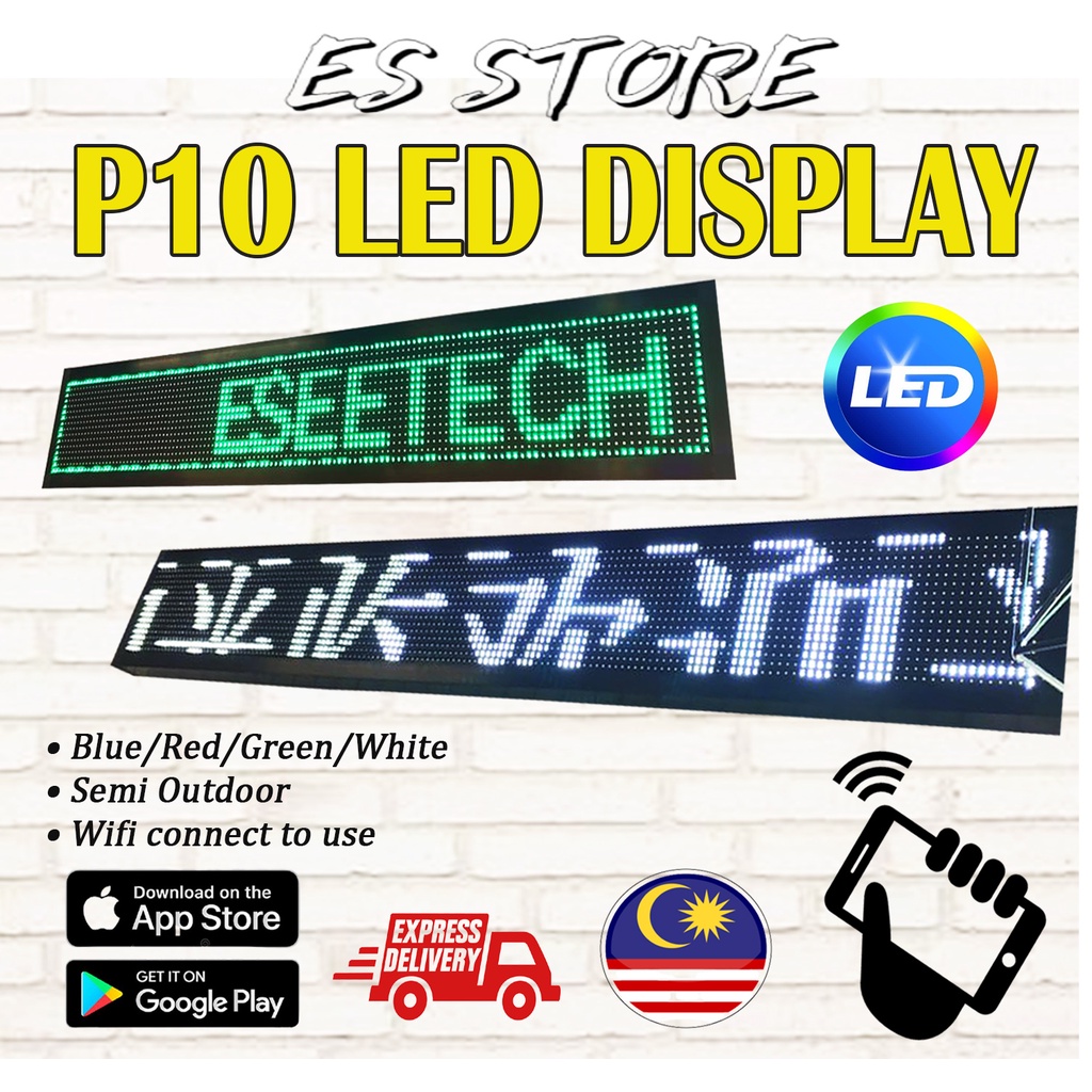 SIGNBOARD P10 LED DISPLAY 5 FEET SEMI OUTDOOR LED SIGNBOARD 彩灯广告灯箱 ...