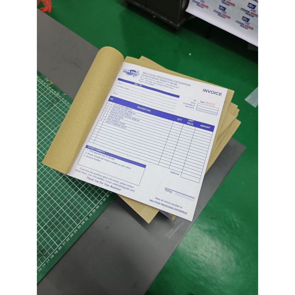 BUKU RESIT | BILL BOOK (NAMA DAN LOGO ANDA SENDIRI) 30 PCS | Shopee ...