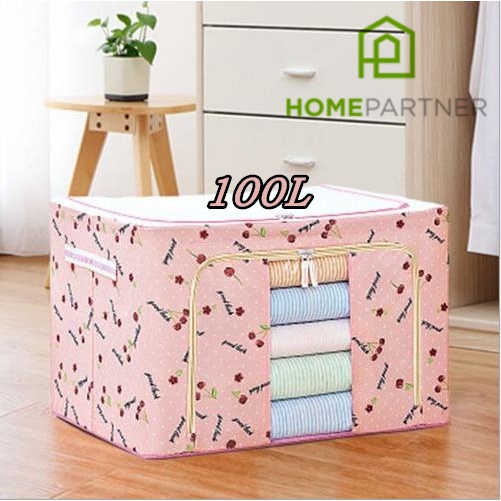 72L/100L Oxford Foldable Extra Large Detachable Storage Box with Steel ...