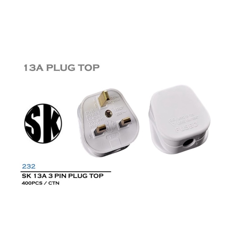 (SK) 13AMP FUSED PLUG TOP | Shopee Malaysia