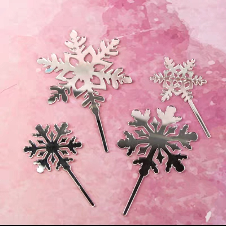 Merry Christmas Frozen snowflake mirror acrylic cake topper baking ...